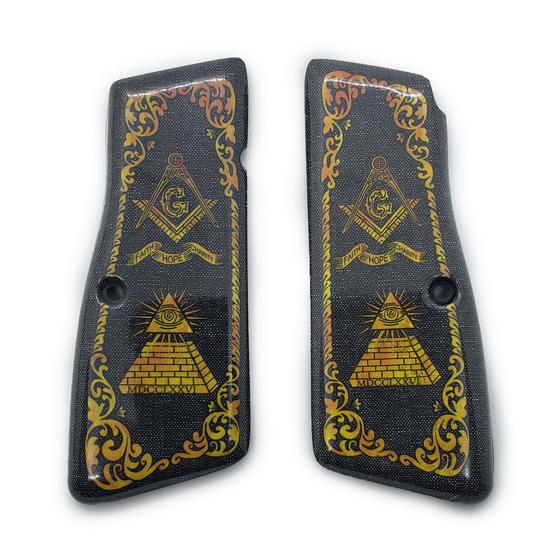 Browning Hi-Power Art Grips Grim Reaper Gold [B04] – Cander Trade LLC